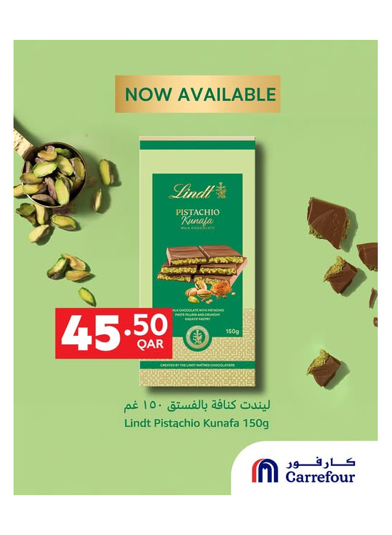 Lindt Pistachio Kunafa from Carrefour until 23rd September - Carrefour ...