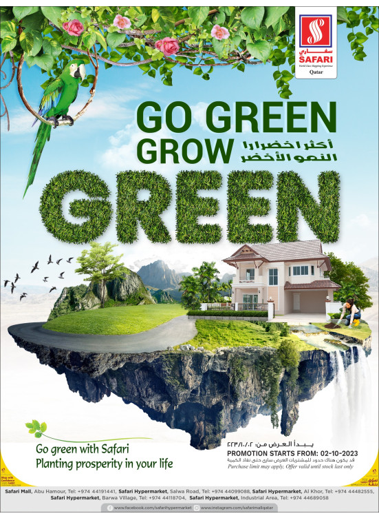 Go Green Grow Green from Safari Hypermarket until 9th October - Safari Hypermarket Qatar Offers ...