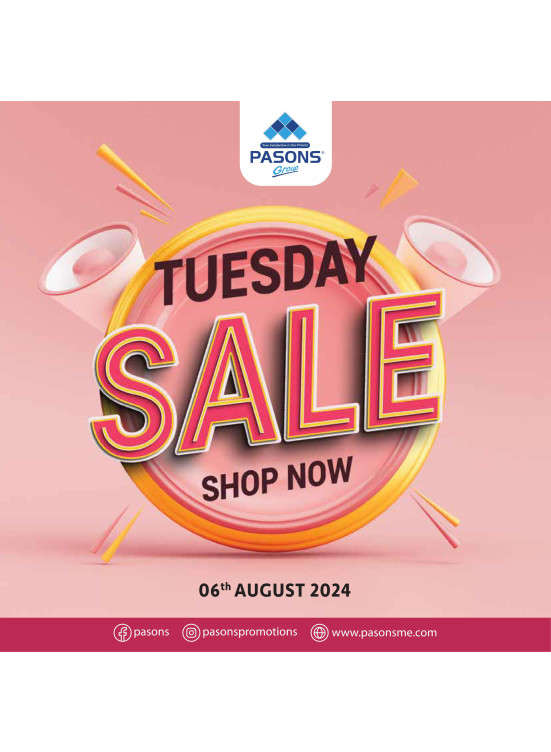Tuesday Sale from Pasons until 6th August - Pasons UAE Offers & Promotions