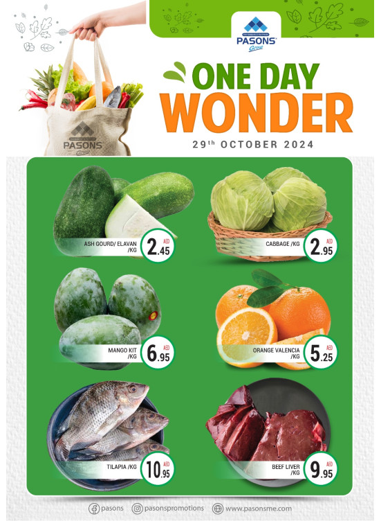 One Day Wonder from Pasons until 29th October - Pasons UAE Offers ...