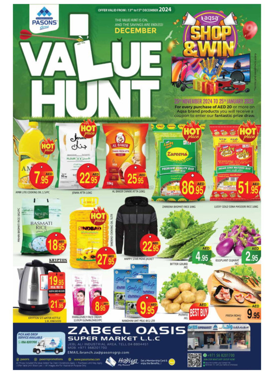 Value Hunt - Zabeel Oasis Supermarket from Pasons until 15th December ...