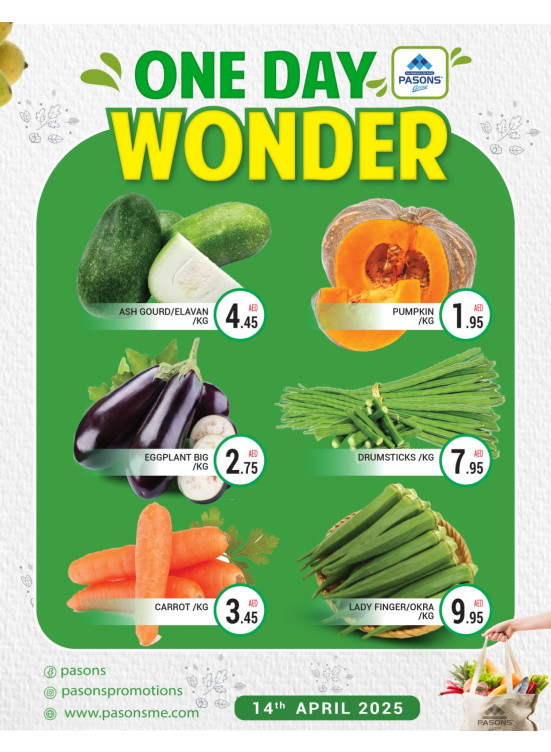 One Day Wonder from Pasons until 14th April - Pasons UAE Offers ...