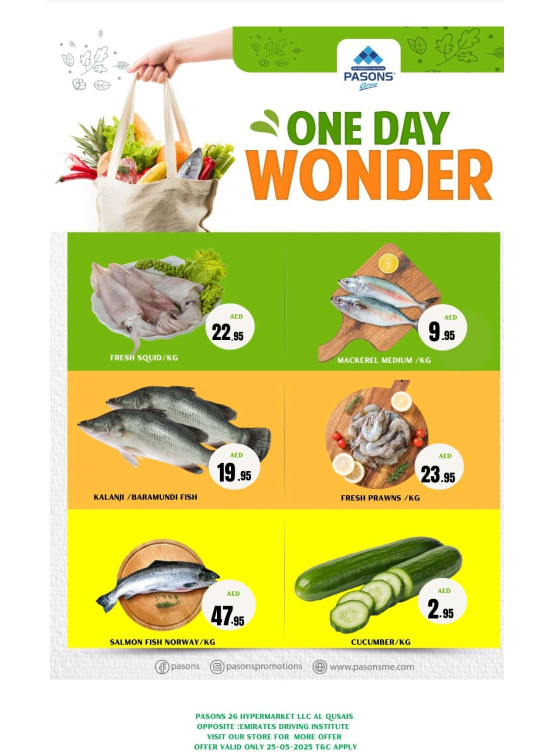 One Day Woder from Pasons until 25th May - Pasons UAE Offers & Promotions