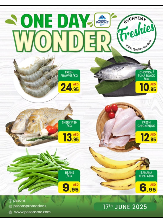 One Day Woder from Pasons until 17th June - Pasons UAE Offers & Promotions