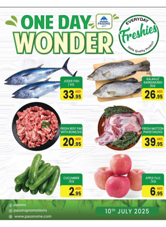 One Day Woder from Pasons until 10th July - Pasons UAE Offers & Promotions