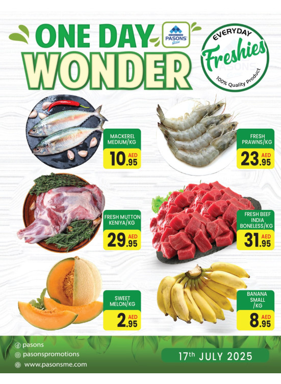 One Day Woder from Pasons until 17th July - Pasons UAE Offers & Promotions