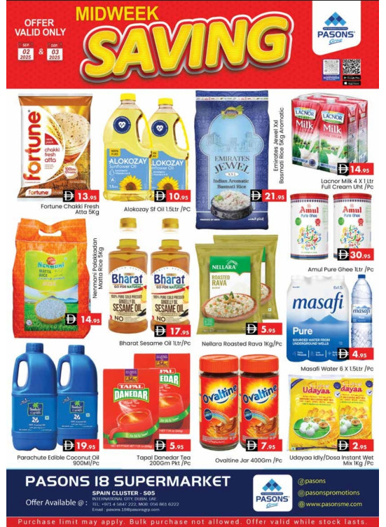 Midweek Savings - Pasons 18 Supermarket from Pasons until 3rd September ...