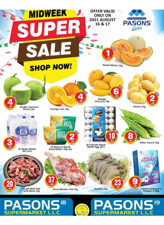 Midweek Super Sale from Pasons until 17th August - Pasons UAE Offers ...
