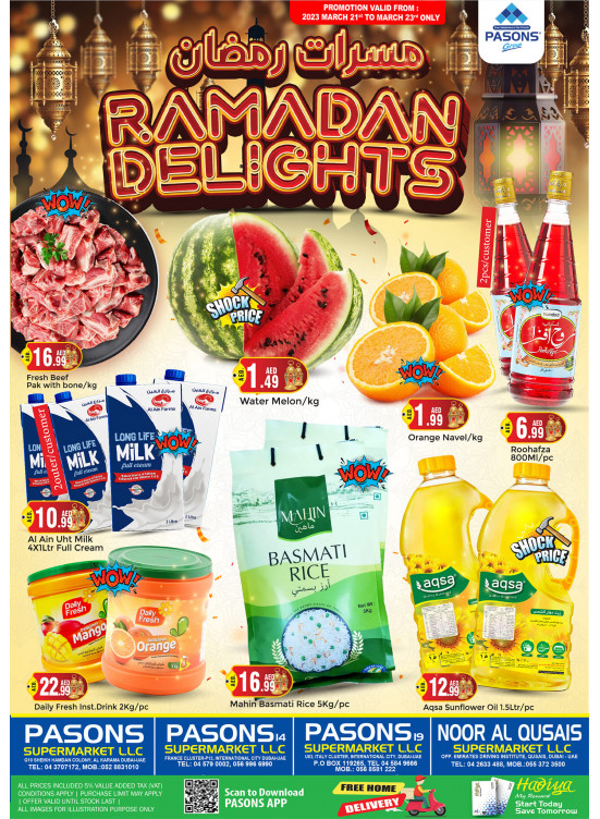Ramadan Delights - Pasons 19 from Pasons until 23rd March - Pasons UAE ...