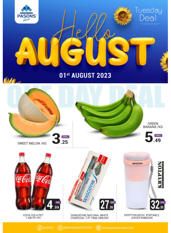 Tuesday Deals from Pasons until 1st August - Pasons UAE Offers & Promotions