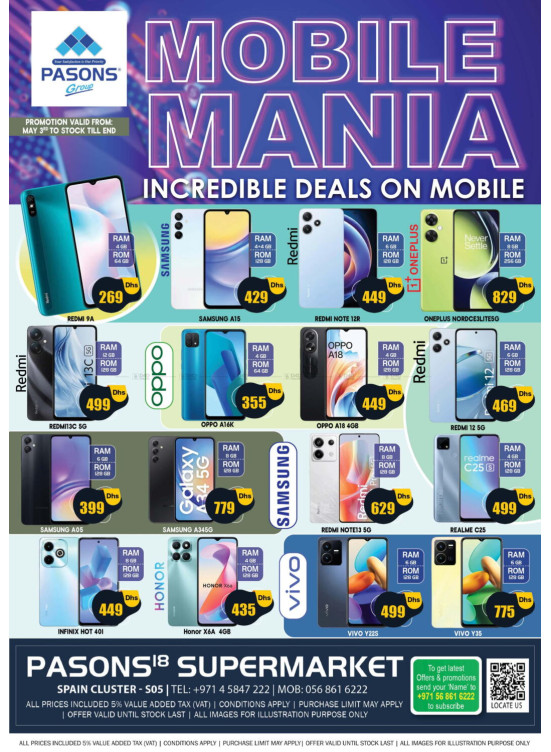 Mobile Mania - Pasons 18 Supermarket from Pasons until 10th May ...
