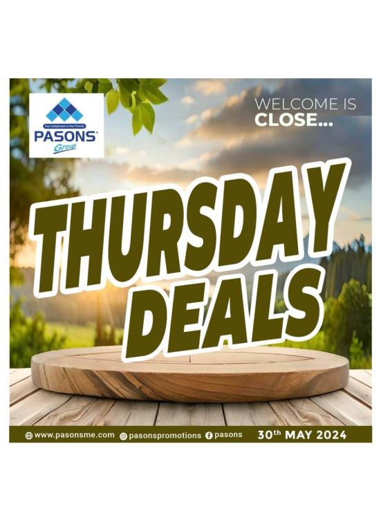 Thursday Offer from Pasons until 30th May - Pasons UAE Offers & Promotions