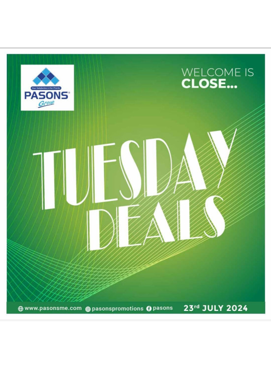 Tuesday Deals from Pasons until 23rd July - Pasons UAE Offers & Promotions