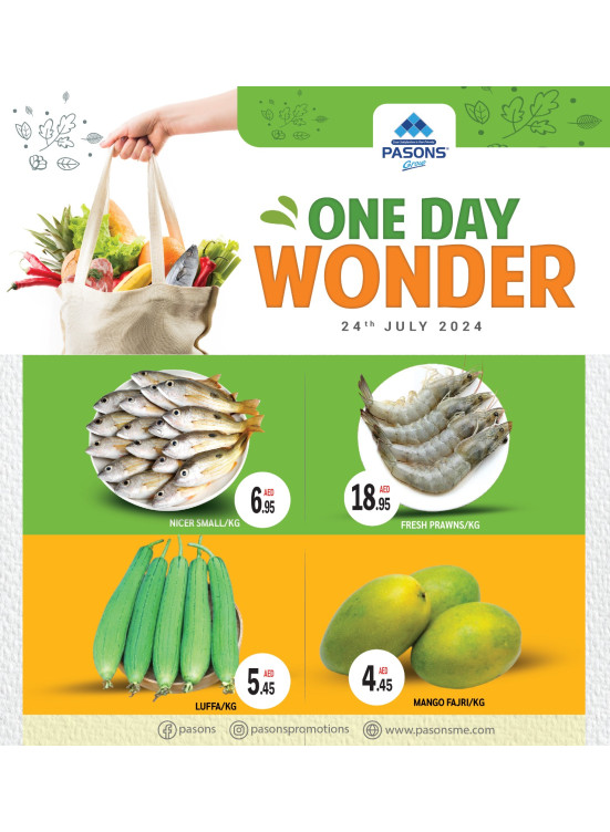 One Day Wonder from Pasons until 24th July - Pasons UAE Offers & Promotions