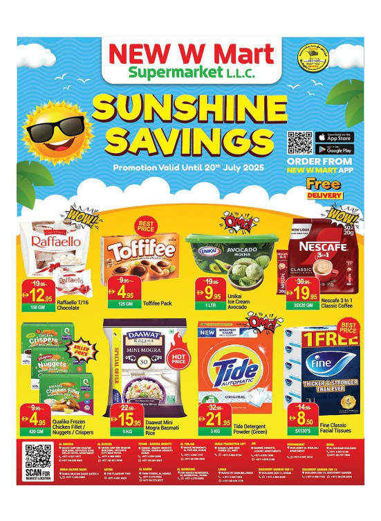 Sunshine Savings from New W Mart until 20th July - New W Mart UAE ...