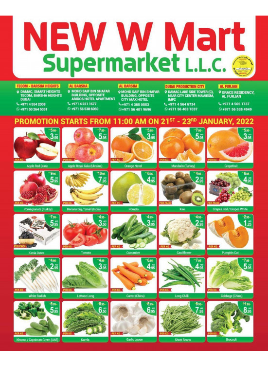 Weekend Deals from New W Mart until 24th January - New W Mart UAE ...