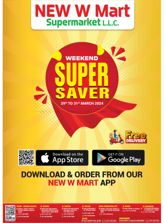 Weekend Super Saver from New W Mart until 31st March - New W Mart UAE ...