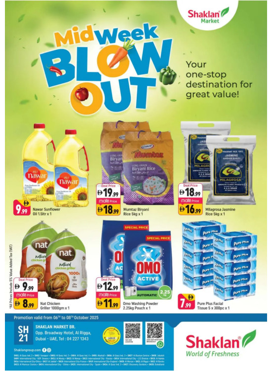 Midweek Blow Out - Al Rigga, Dubai from Shaklan until 9th October ...