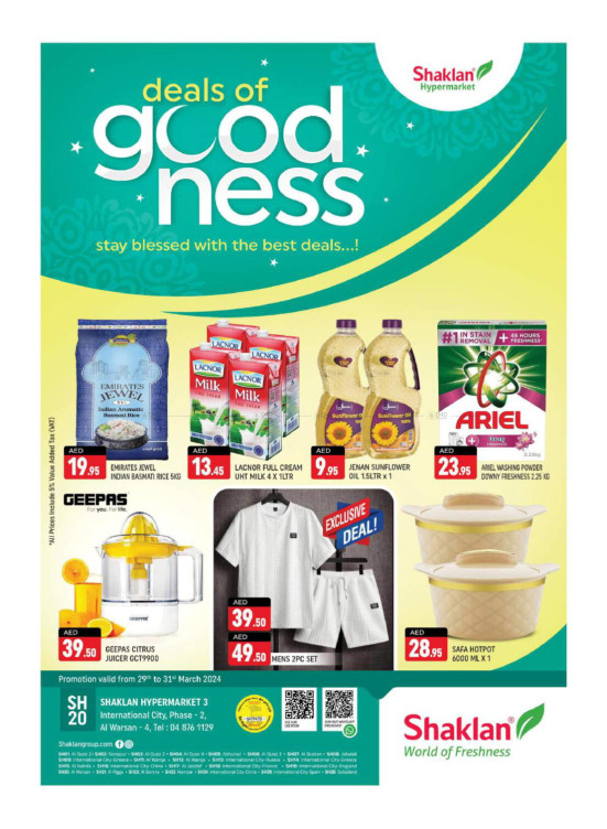 Weekend Deals - Al Warsan from Shaklan until 31st March - Shaklan UAE ...