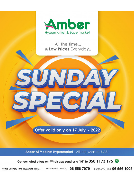 Sunday Deals from Amber until 17th July - Amber UAE Offers & Promotions