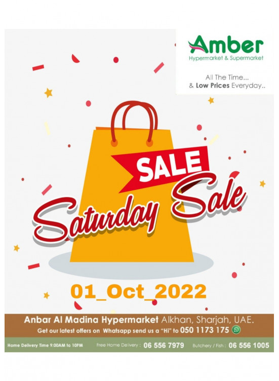 Saturday Sale from Amber until 1st October - Amber UAE Offers & Promotions