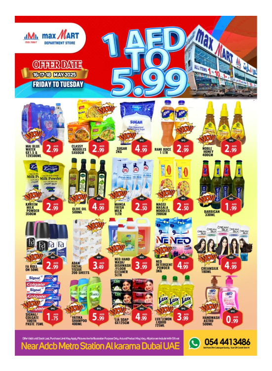 1 AED To 5.99 AED Deals - Al Karama, Dubai from Max Mart until 18th May - Max Mart UAE Offers ...