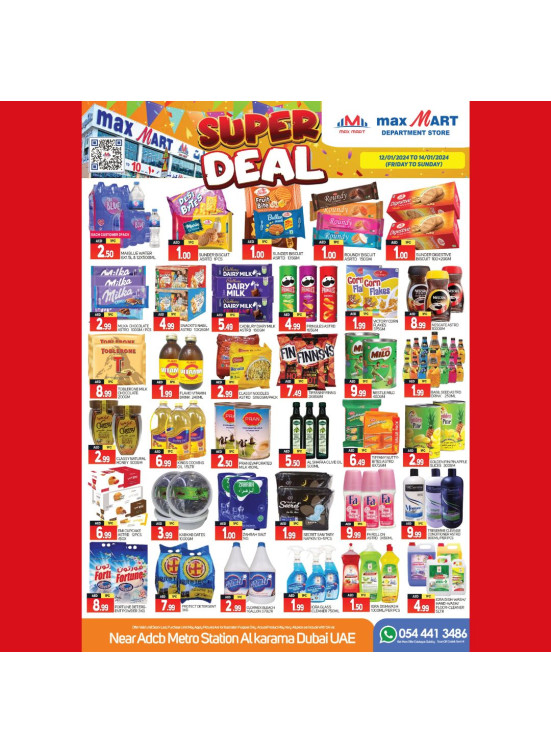 Super Deals - Al Karama, Dubai from Max Mart until 14th January - Max Mart UAE Offers & Promotions