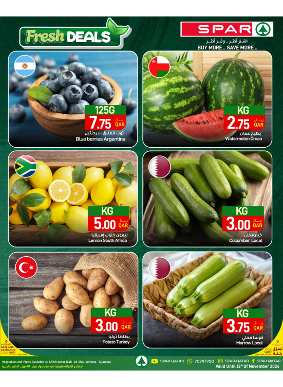 Fresh Deals from SPAR until 12th November - SPAR Qatar Offers & Promotions