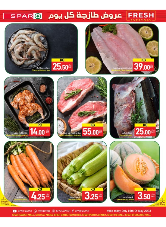 Fresh Everyday from SPAR until 16th May - SPAR Qatar Offers & Promotions