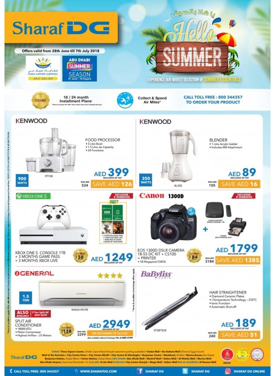 Special Summer Offers on Electronics from Sharaf DG until 7th July ...