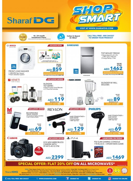 Shop Smart Offers from Sharaf DG until 20th September - Sharaf DG UAE Offers & Promotions