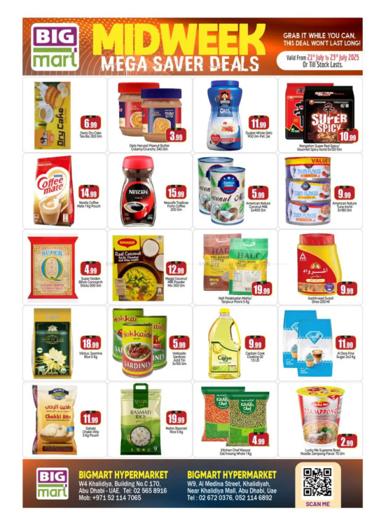 Midweek Mega Saver Deals - Khalidiya from Bigmart until 23rd July - Bigmart UAE Offers & Promotions