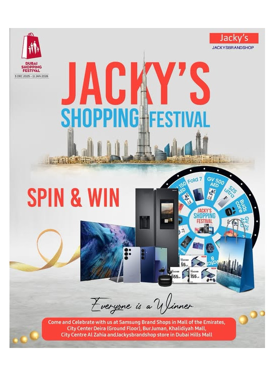 Spin & Win from Jacky's until 11th January - Jacky's UAE Offers & Promotions