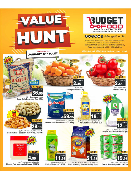 Value Hunt Savings from Budget Food until 23rd January - Budget Food ...