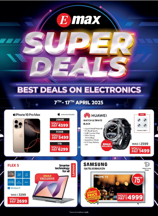 Super Deals On Electronics from Emax until 17th April - Emax UAE Offers ...