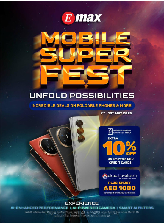 Mobile Super Fest from Emax until 18th May - Emax UAE Offers & Promotions