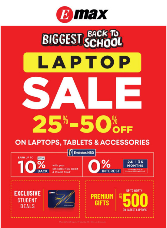 Biggest Back to School Deals from Emax until 10th September - Emax UAE ...