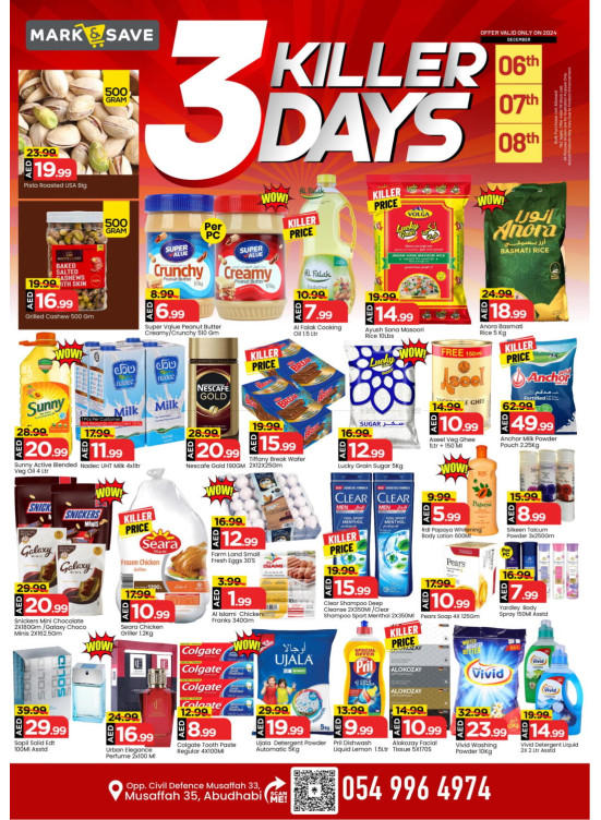 3 Killer Days - Musaffah, Abu Dhabi from Mark & Save until 8th December - Mark & Save UAE Offers ...