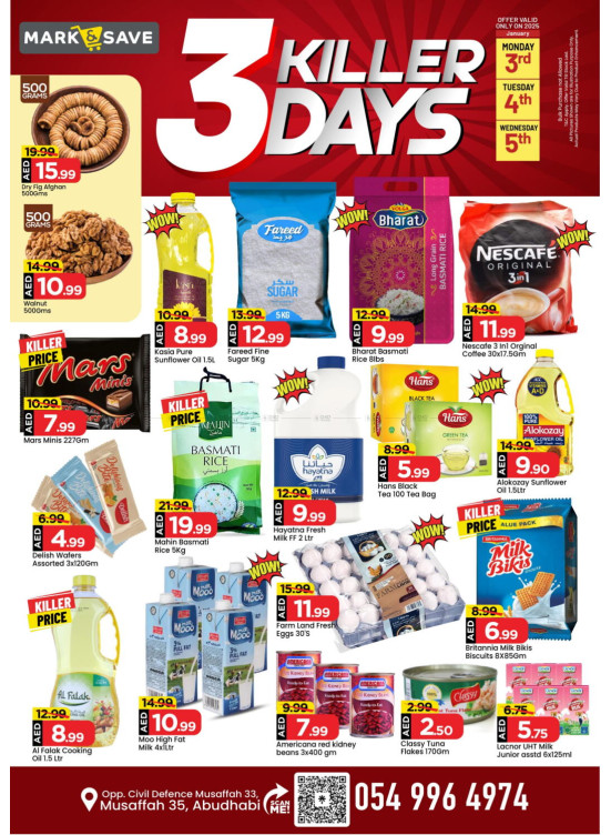 3 Days Killer - Musaffah, Abu Dhabi from Mark & Save until 5th February - Mark & Save UAE Offers ...