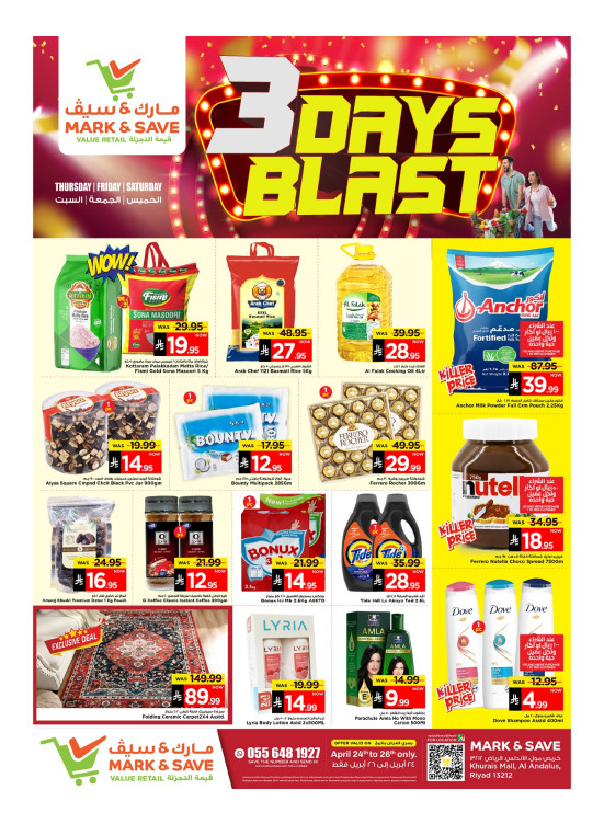 3 Days Bumper Deals - Riyadh from Mark & Save until 26th April - Mark & Save KSA Offers & Promotions