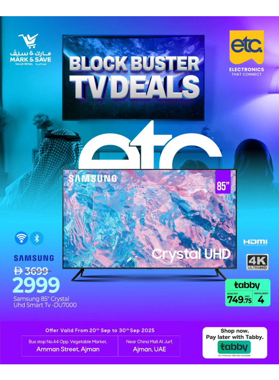 Block Buster TV Deals - Ajman from Mark & Save until 30th September - Mark & Save UAE Offers ...