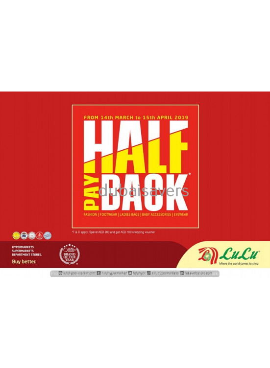 Half Back Offer from Lulu until 15th April - Lulu UAE Offers & Promotions