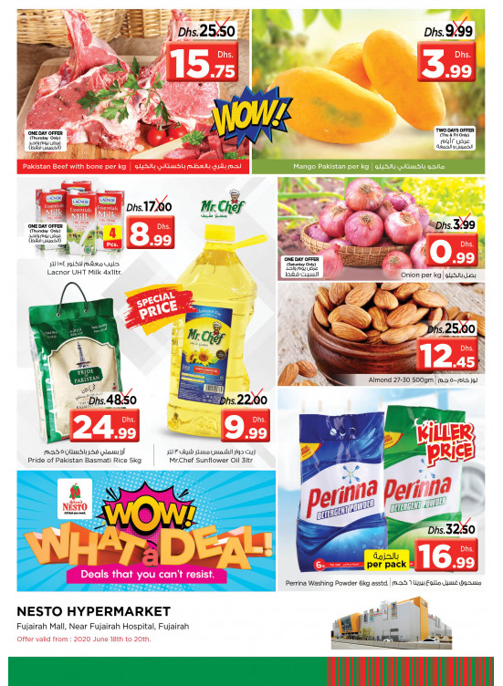 Weekend Grabs - Fujairah from Nesto until 20th June - Nesto UAE Offers & Promotions
