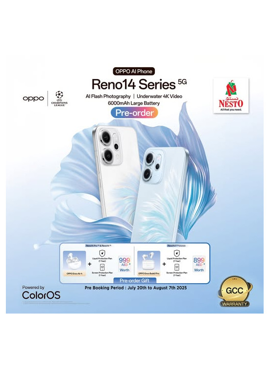 OPPO Reno14 Series 5G Sale from Nesto until 7th August - Nesto UAE ...