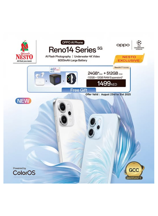 OPPO Reno14 Deals from Nesto until 31st August - Nesto UAE Offers ...
