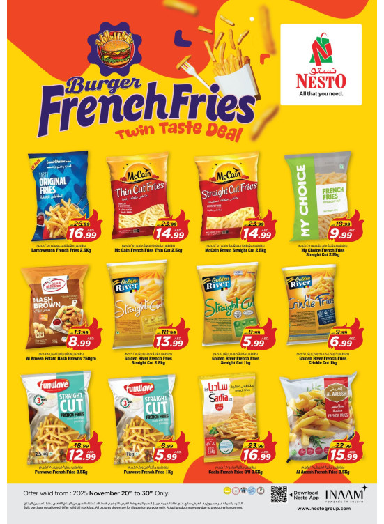 Burger & French Fries Twin Taste Deals from Nesto until 30th November ...