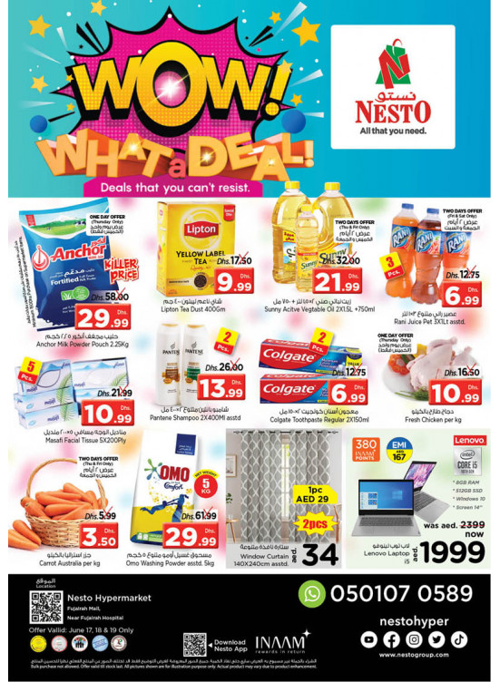 Weekend Grabs - Fujairah from Nesto until 19th June - Nesto UAE Offers & Promotions
