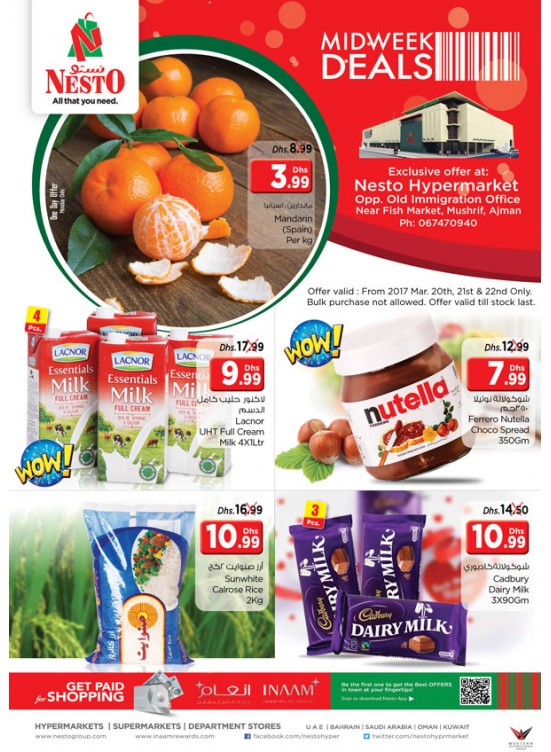 Midweek Deals Nesto At Mushrif Ajman from Nesto until 22nd March ...