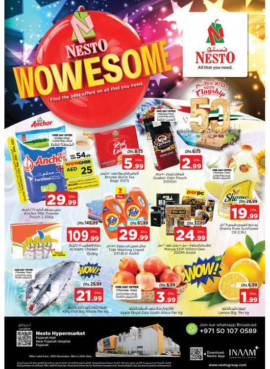 Weekend Grabs - Fujairah from Nesto until 20th November - Nesto UAE Offers & Promotions
