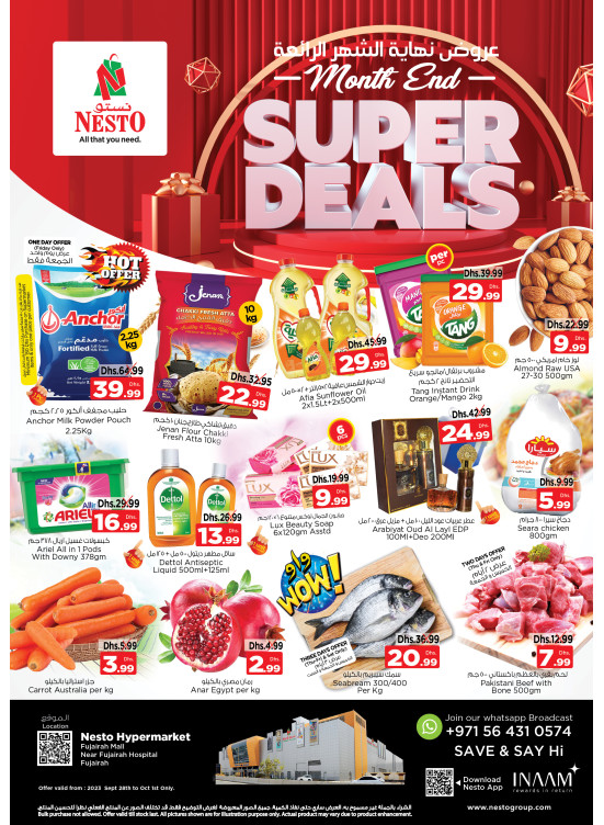 Weekend Grabs - Fujairah from Nesto until 1st October - Nesto UAE Offers & Promotions